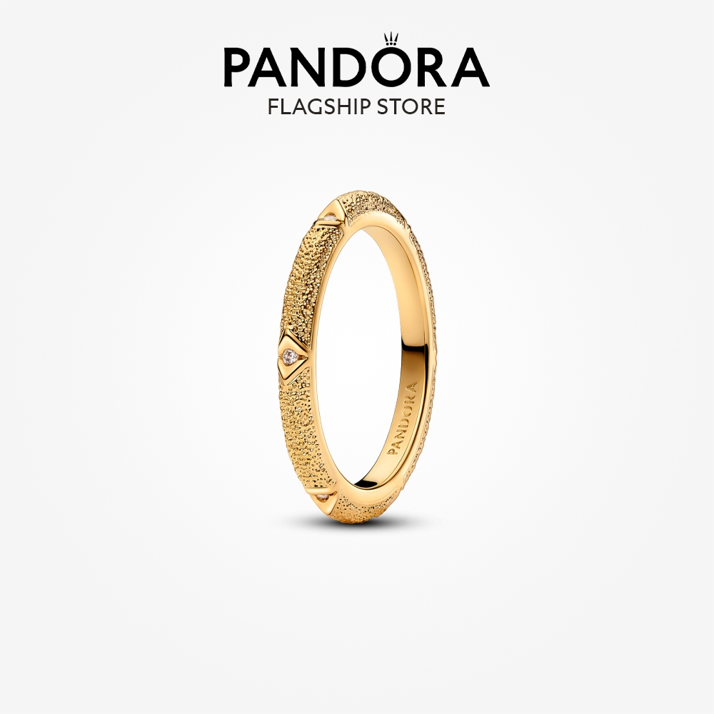 Pandora ME 14k Gold Plated Texture & Stones Ring | Shopee Malaysia