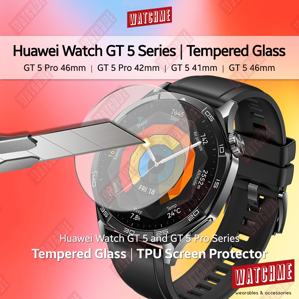 Huawei Watch GT 5, GT 5 Pro Tempered Glass Screen Protector and TPU Soft Film (for smartwatch ...