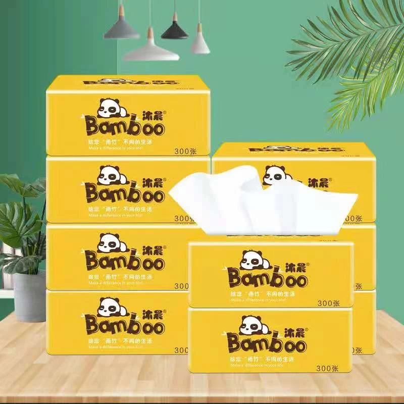 Bamboo Tissue Tisu Tissue Soft Facial Tisu 300pcs Non-Fluorescent ...