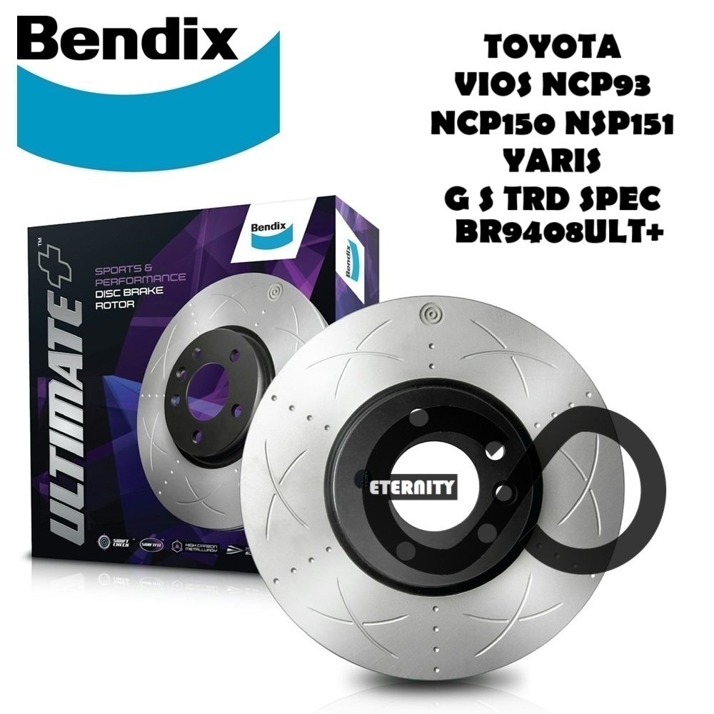 Original Bendix Ultimate+ BR9408ULT+ Rear Disc Rotor - Toyota Vios ...