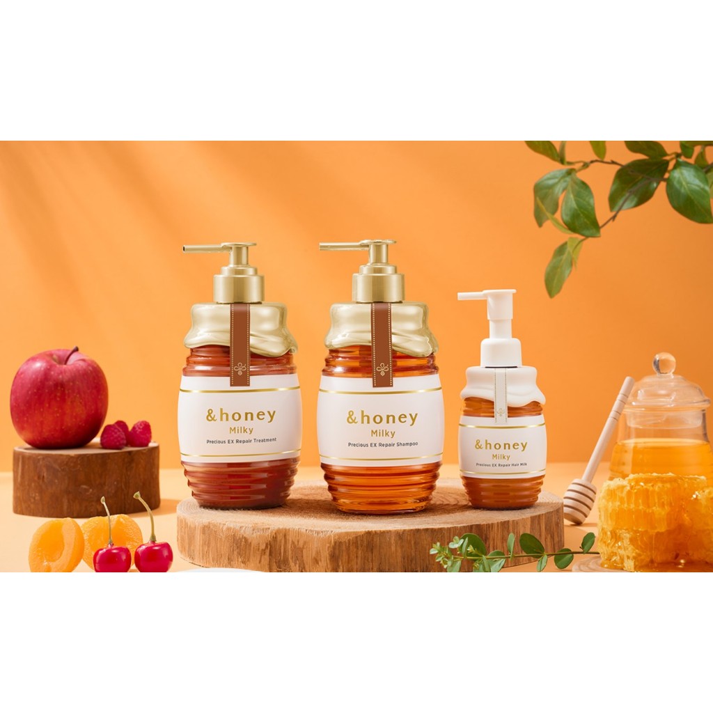 Set of 3 &Honey Milky Shampoo&Treatment&Hair Milk Triple Set Pack ...