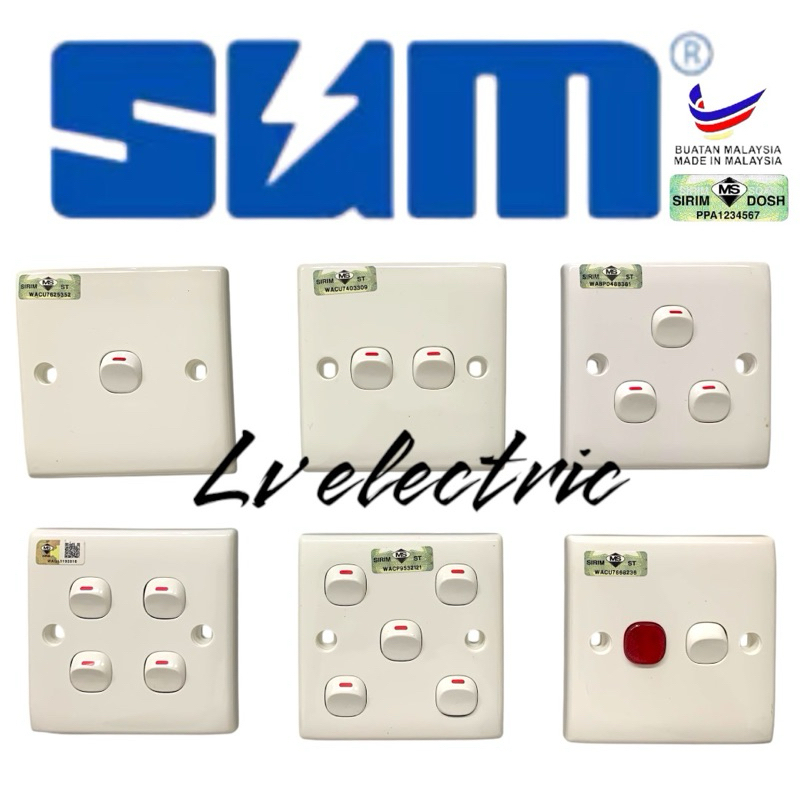 [READY STOCKS] SUM PC-311 1 WAY SWITCH (1 GANG, 2 GANG, 3 GANG, 4 GANG ...