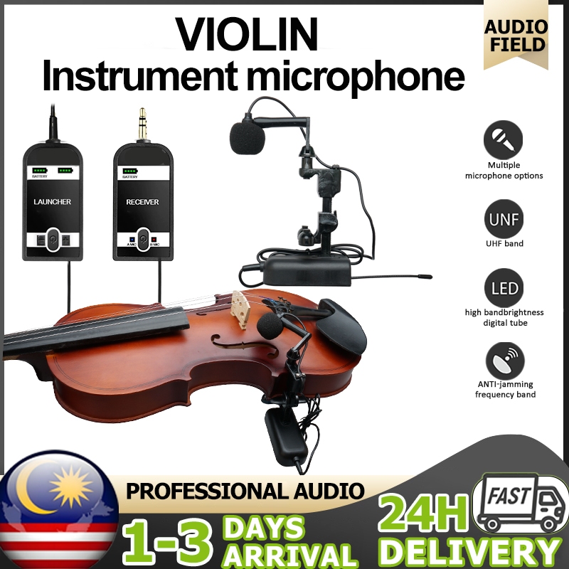 UHF wireless violin microphone system wireless transmitter and receiver ...