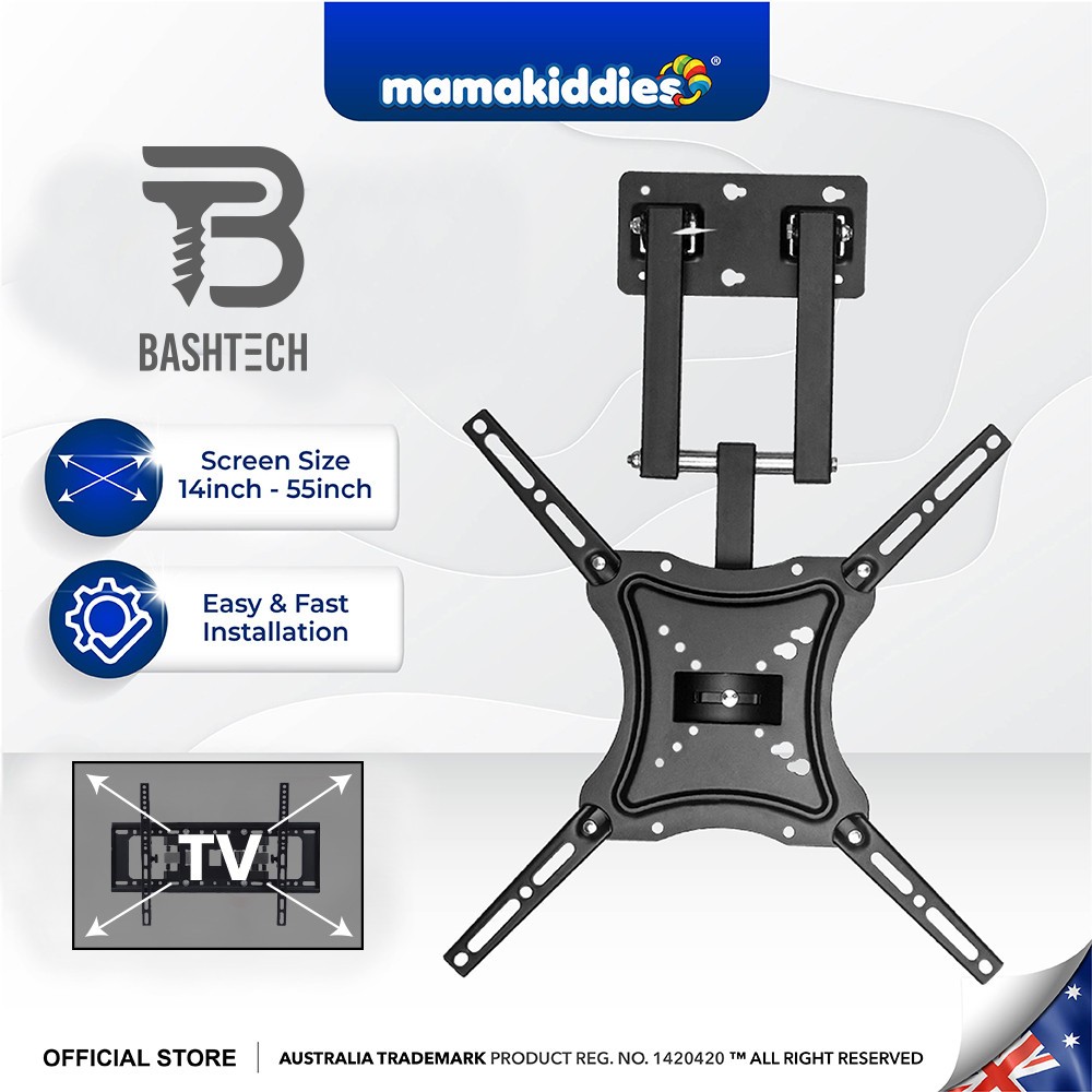 [NEW ITEM] BASHTECH TV Wall Mount Bracket Wall Stand Adjustable Mount Arm Fit for Plasma Flat ...