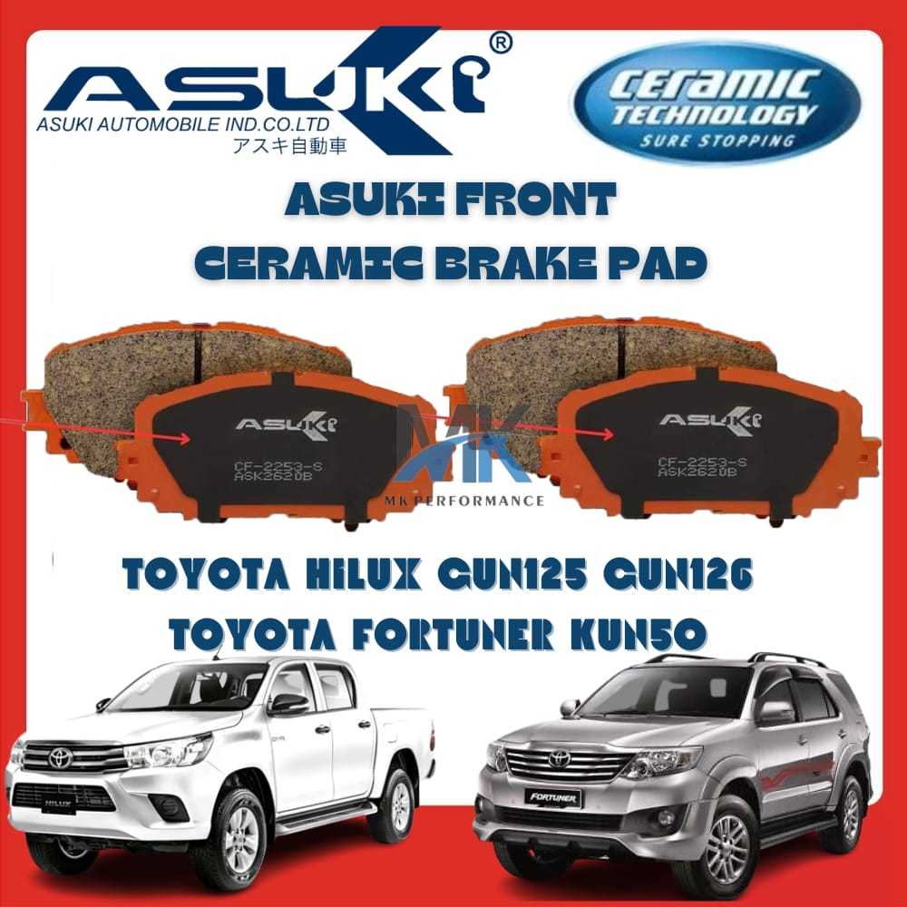 ASUKI Front CERAMIC Brake Pad Toyota Hilux GUN125 Hilux revo Hilux ...