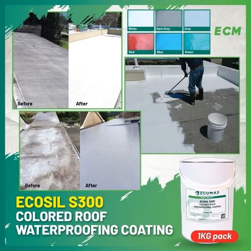 ECOSIL 300 COLOR (1KG / 4KG PACK) COLORED ACRYLIC ROOF ELASTIC ...
