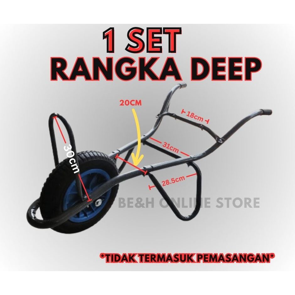 RANGKA SPAREPART KERETA SORONG DALAM 1 SET WHEEL BARROW COMPLETE SET ...