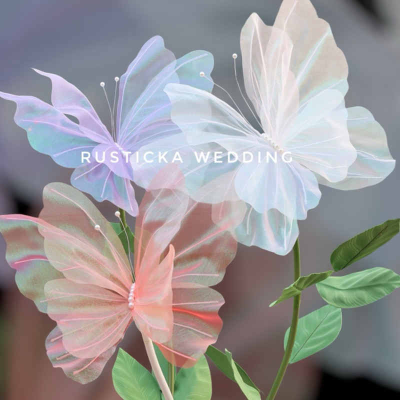 Fake Butterfly 50cm Giant Gauze Artificial Butterfly Wedding Party ...
