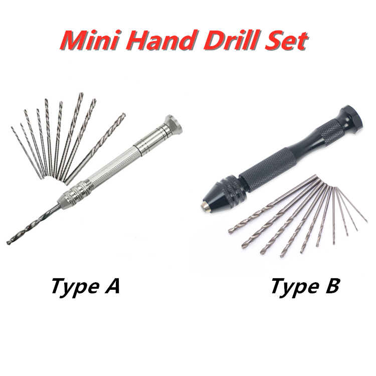 Art Work Hand Drill Mini Micro Aluminum Mini Drill Bit Set Hand Drill ...