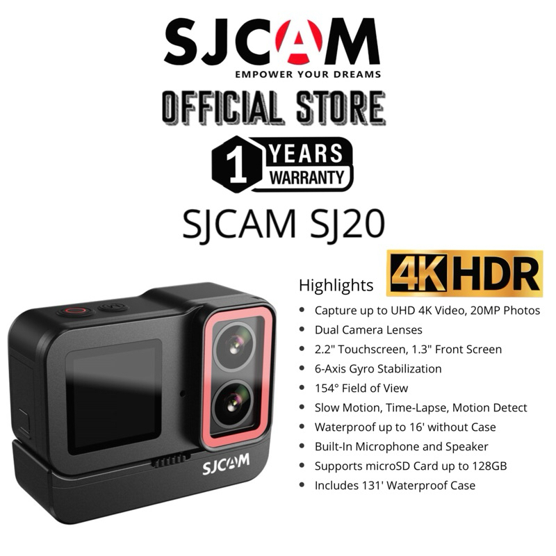 (SJCAM OFFICIAL MALAYSIA)SJCAM SJ20 DUAL LENS + DUAL SCREEN (FIRST DUAL ...