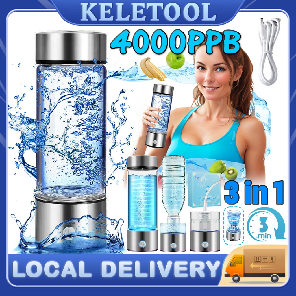 420ML Hydrogen Rich Water Bottle Rechargeable Negative Ion Water Cup Hydrogen Water Cup Hydrogen ...