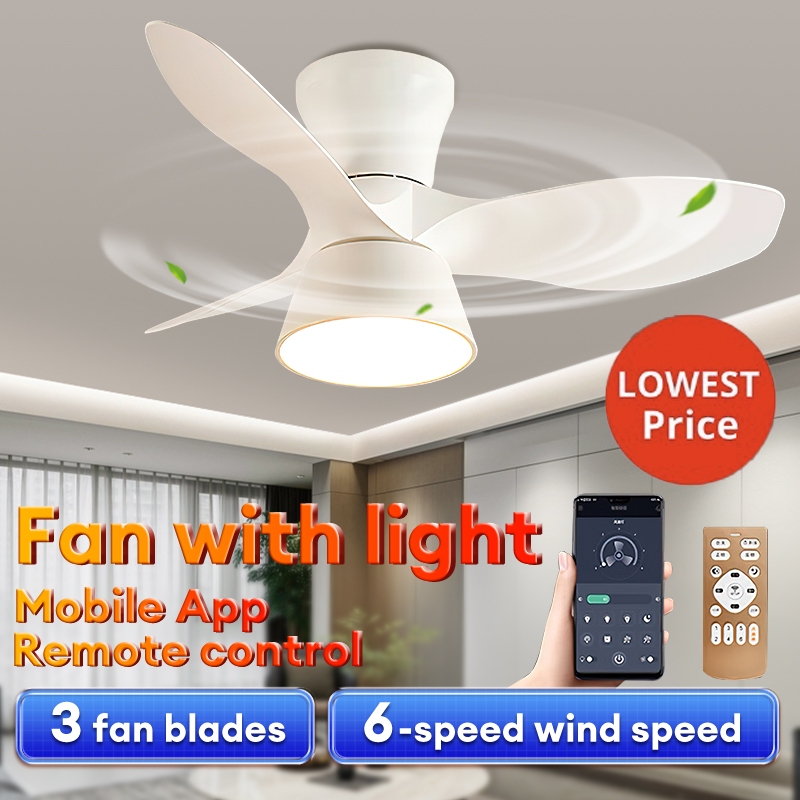 Ceiling Fan with Lamp Strong Wind Cooling Fan Nordic Ceiling Fan Light ...