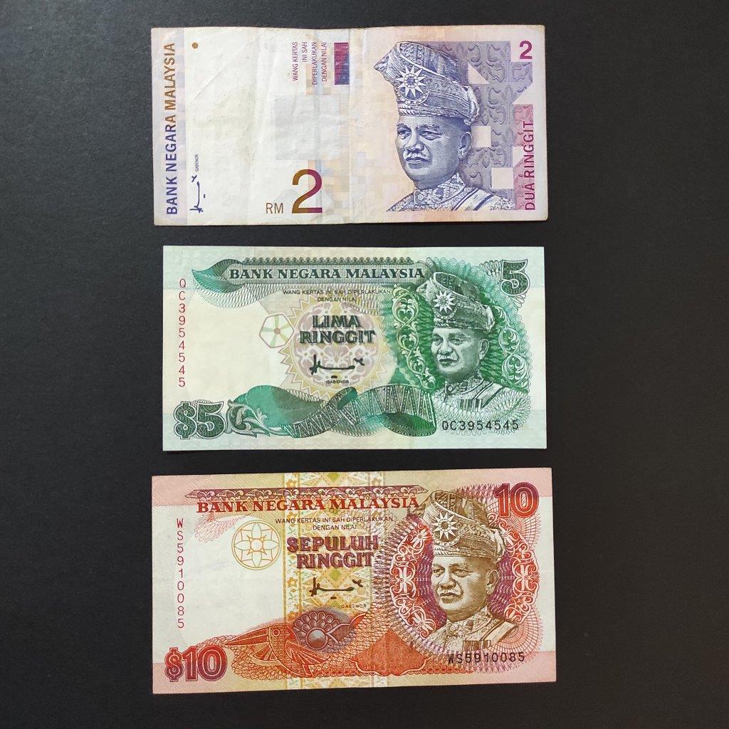 Malaysia Old Banknote RM 2 , RM 5 and RM 10 Sell In Set of 3 Pieces ( Serial Number Randomly ...