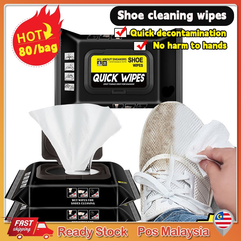 🧻80pcs/30pcs/12pcs Shoe Cleaning Wet Tissue Quick Wipes Sneakers Care ...