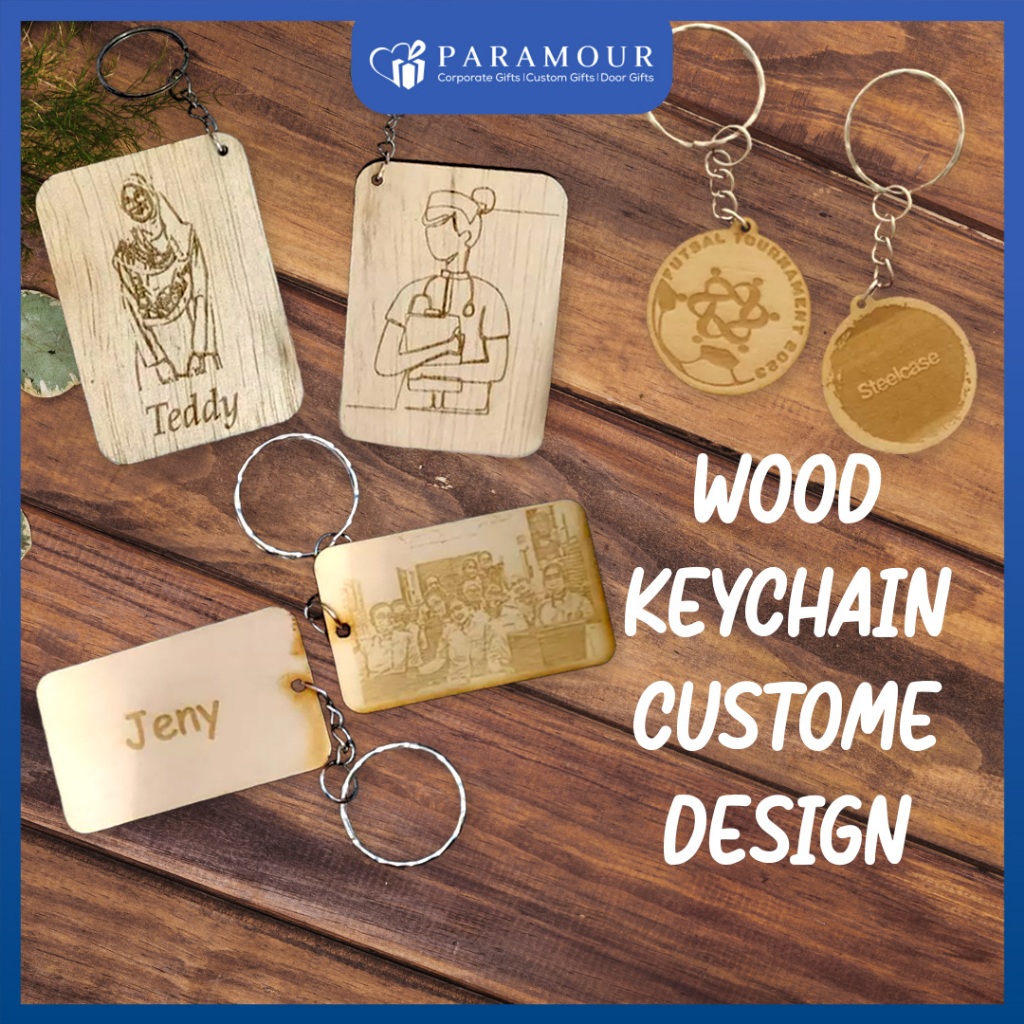 Custom Keychain kayu [ custom made ] Logo , nama , picture [ wooden ...