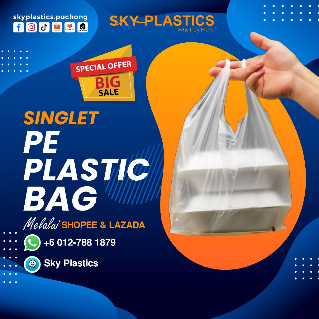 Singlet PE Plastic Bag | Singlet Transparent Plastic Bag | Shopee Malaysia