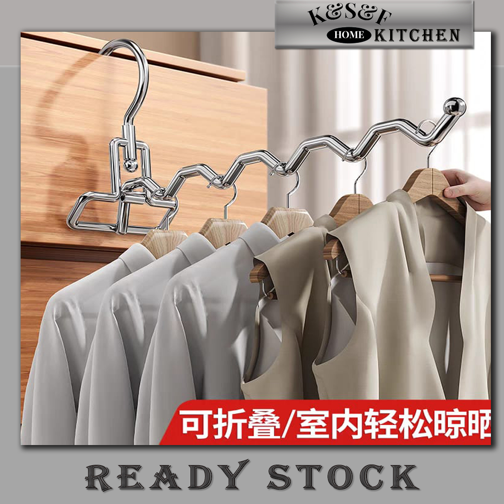 Multifunction Stainless Steel Folding Drying Clothes Rack 360 Degree ...