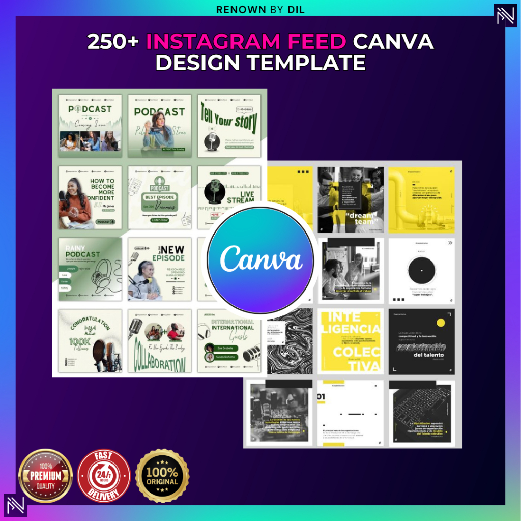 🔥 250+ Canva Instagram Feed Template 🔥 | Best IG Template for Canva ...