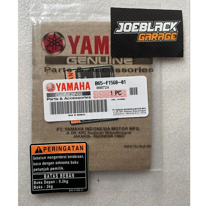 YAMAHA NVX 155 / AEROX 155 / NMAX / XMAX WARNING LABEL STICKER ( B65 ...
