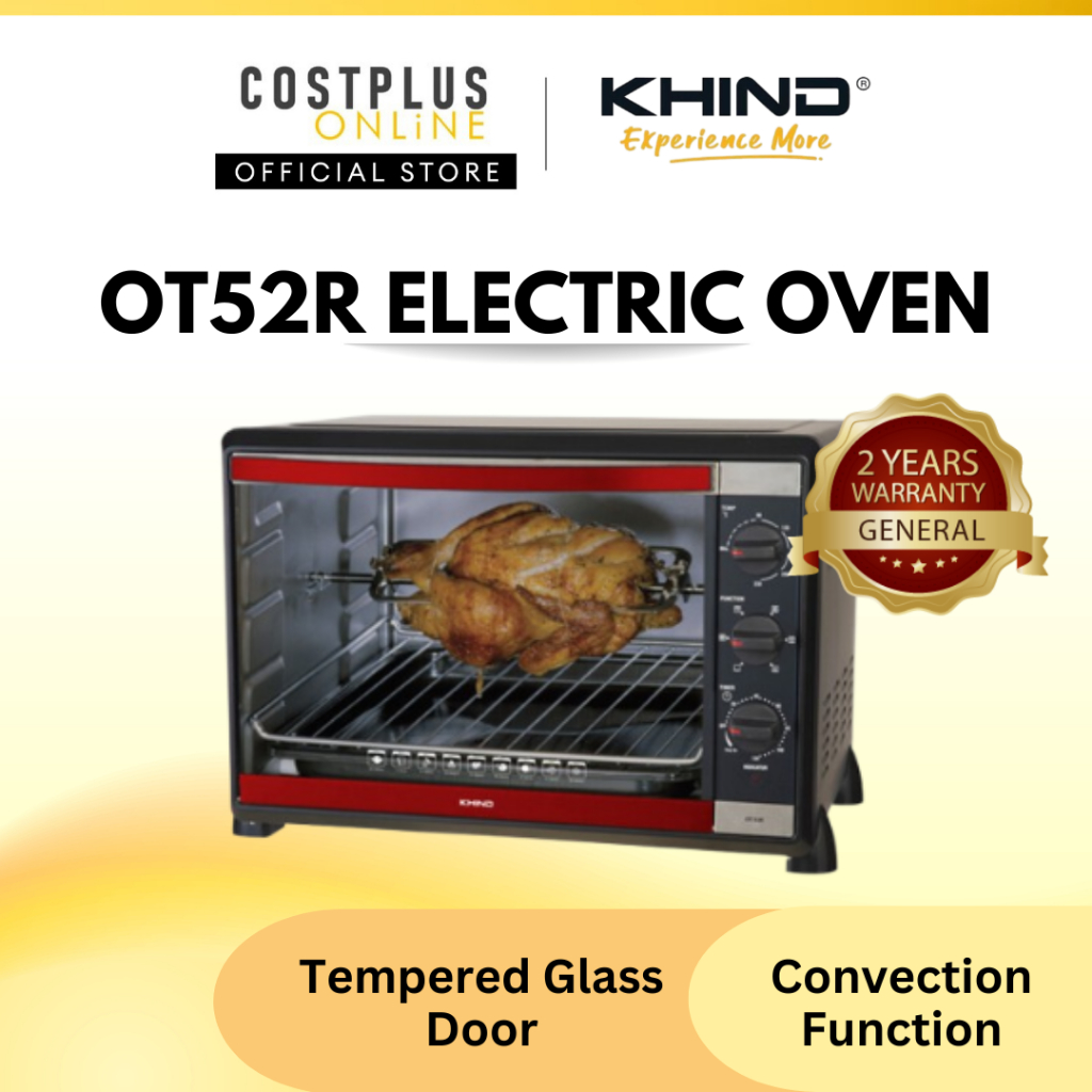 KHIND OT52R 52L Electric Oven with Rotisserie and Accessories 电烤箱 ...