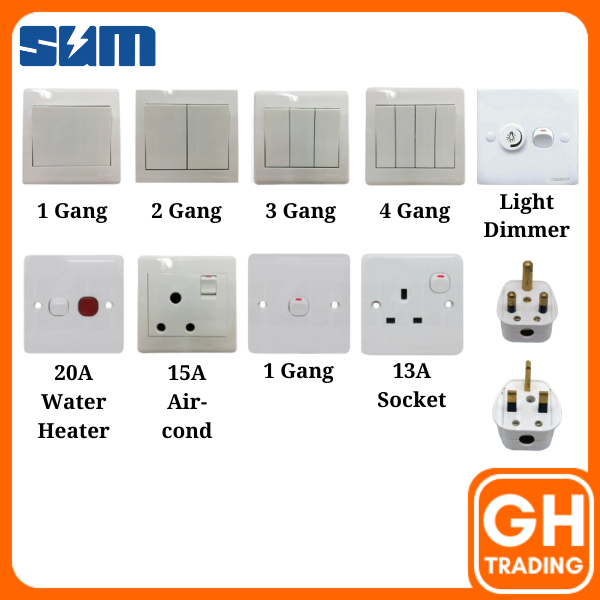 Water Heater Switch Socket Plug Socket 20a Switch Socket 15a Suis Aircond Swtich Light Dimmer