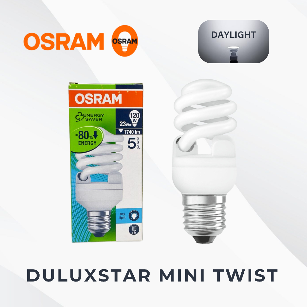 Osram Duluxstar Mini Twist 23W 220-240V Energy Saver Daylight | Shopee ...