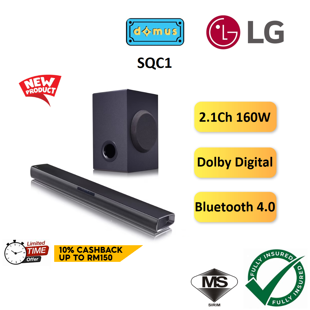 LG SoundBar 160W 2.1 Ch Sound Bar with Bluetooth Speker TV Murah SQC1 | Shopee Malaysia