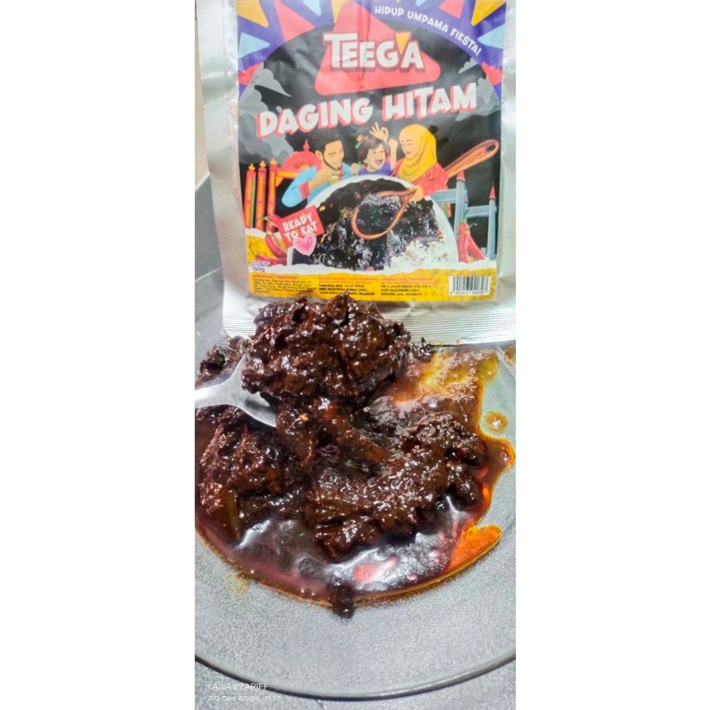 Teega Laok Daging Masak Hitam Yang dipacking segar dan kenyal (150g ...