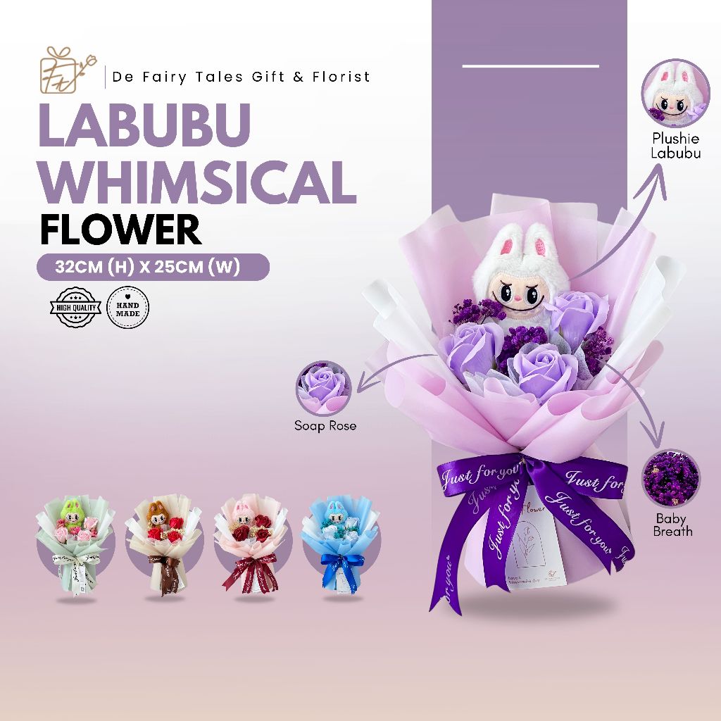 Soap Flower Bouquet 3 soap rose flower bouquet with baby breath & 1 ...