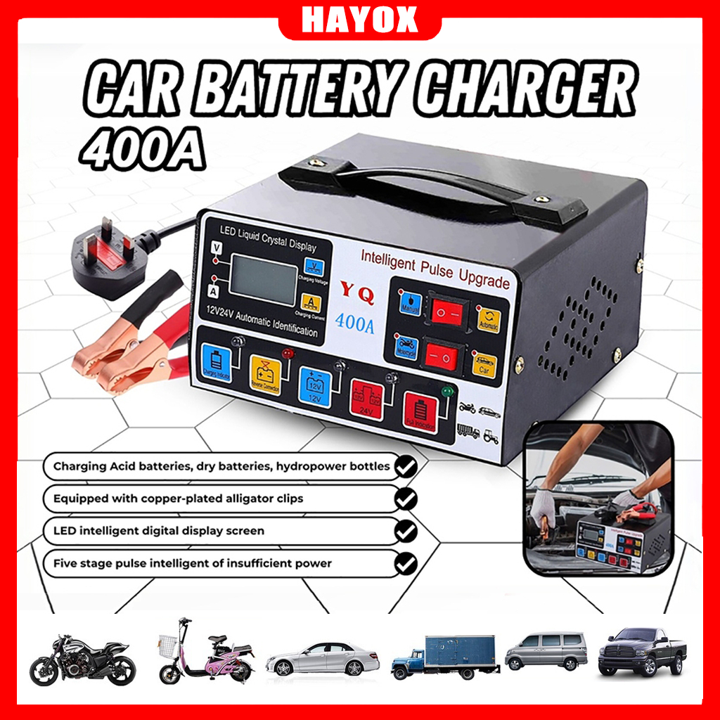 Automatic Pengecas Bateri Kereta Motorsikal Car Battery Charger Restore ...
