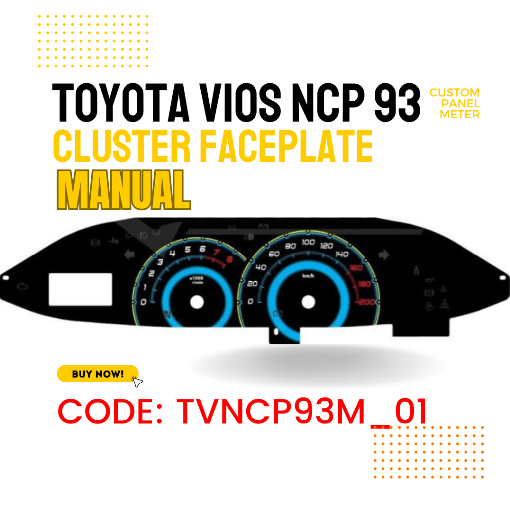 TOYOTA VIOS “DUGONG” NCP93 GEN2 'MANUAL"CLUSTER FACE PLATE PANEL METER ...