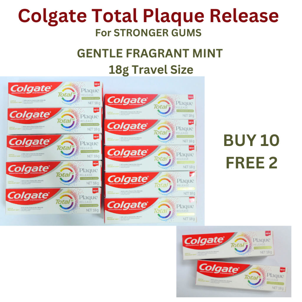 **TRAVEL SIZE** COLGATE Total Plaque Release Gentle Fragrant Mint 18g ...