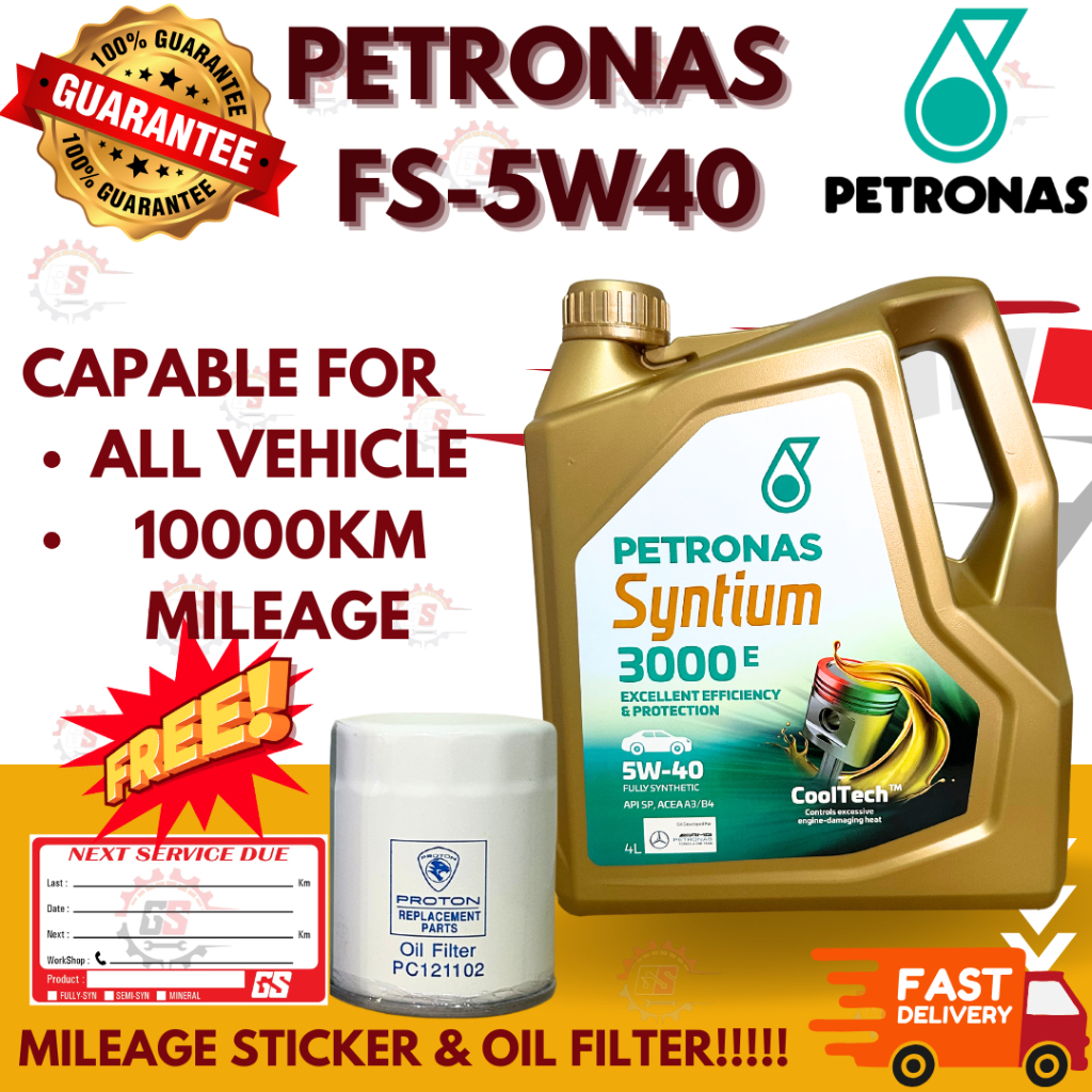 (ORIGINAL)PETRONAS Engine Oil Syntium 3000E 5W-40/ 3000DM 5W-30 Fully ...