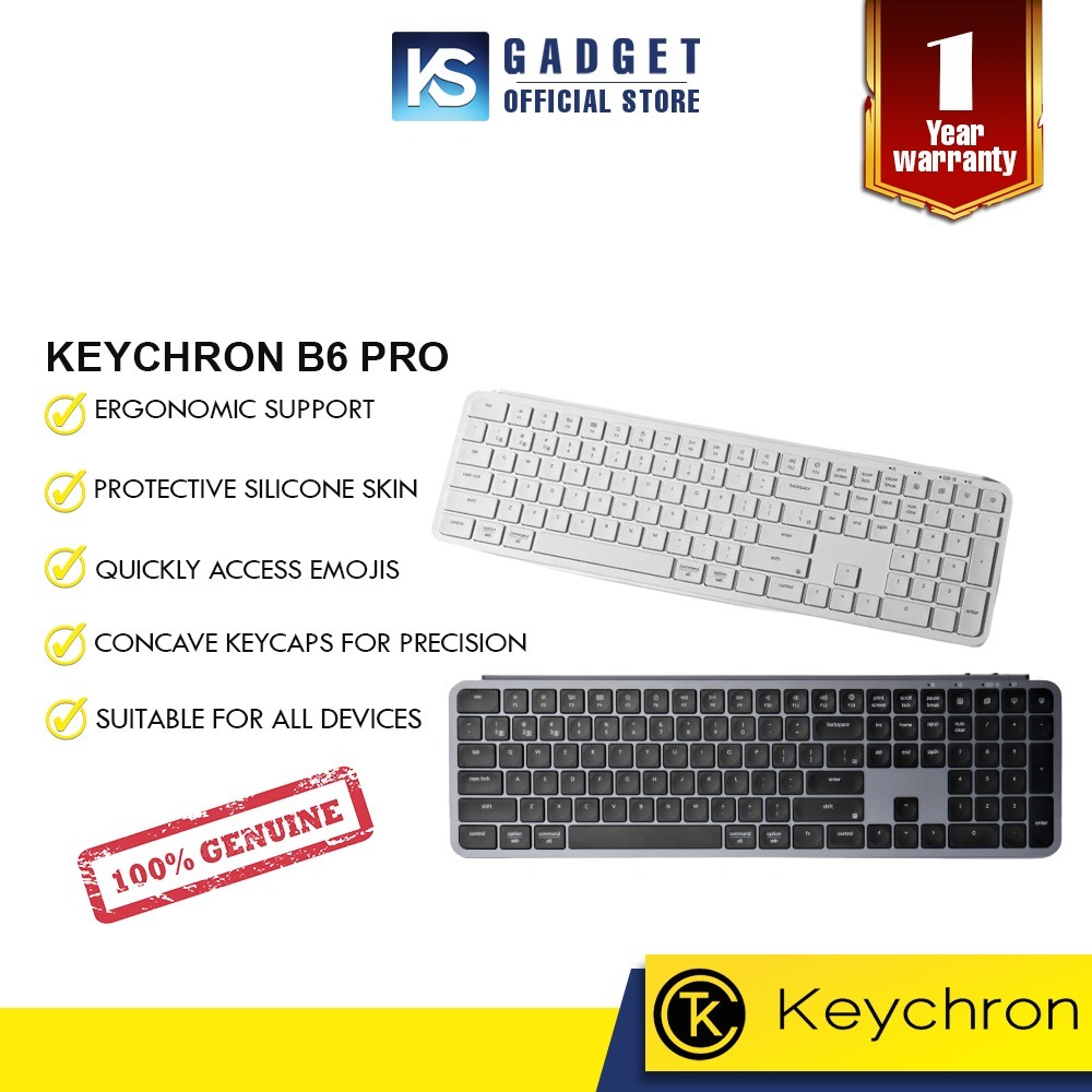Keychron B6 Pro Ultra-Slim Wireless Keyboard Tri-mode ZMK Support Long ...