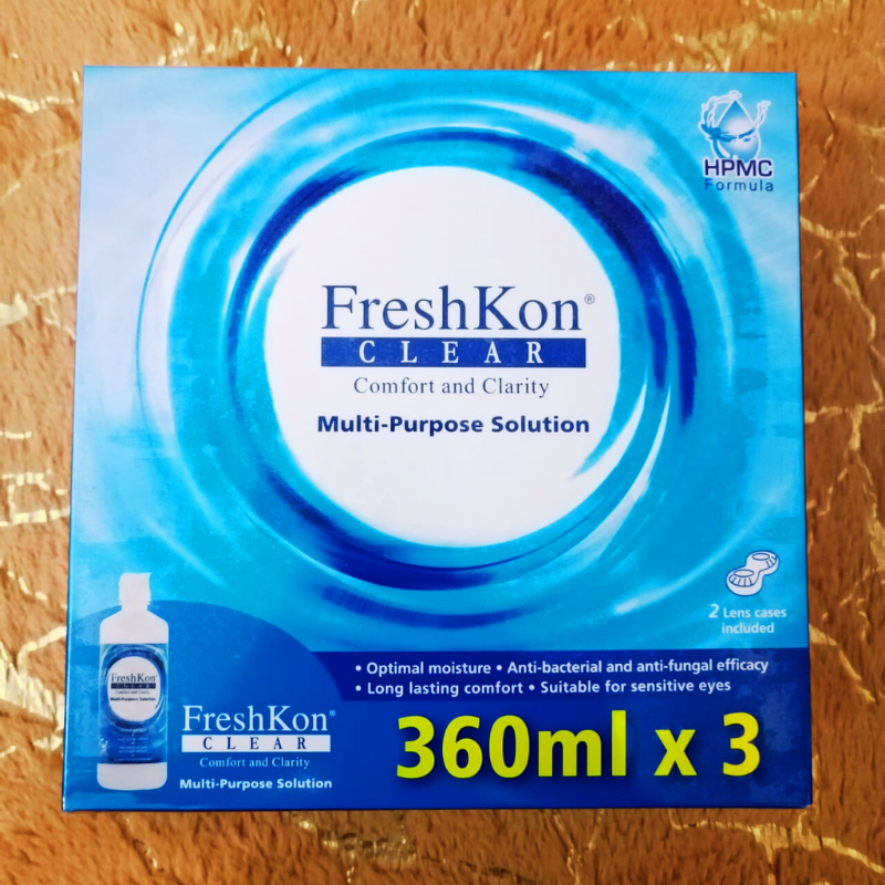 Freshkon Clear Multi Purpose Solution (360ml x 3) Expiry Date April ...