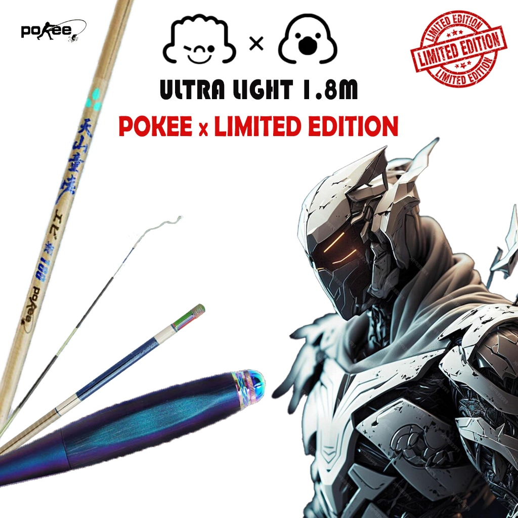 POKEE Joran Teleskopik 40g Ultra Light 1.8m/6ft (LIMITED EDITION) Udang Galah Telescopic Rod ...