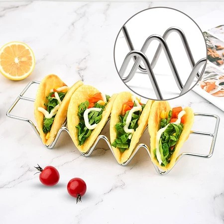 Mexican Food Rack Stand Rustproof Stainless Steel Taco Groove Holder ...
