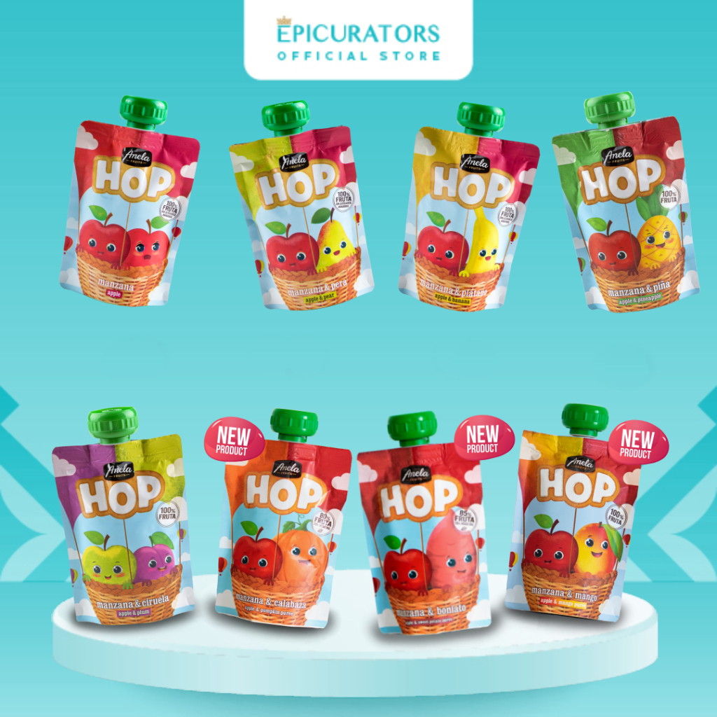 Anela Hop Fruit Puree 100g -Apple Banana/Apple Pineapple/Apple Plum ...