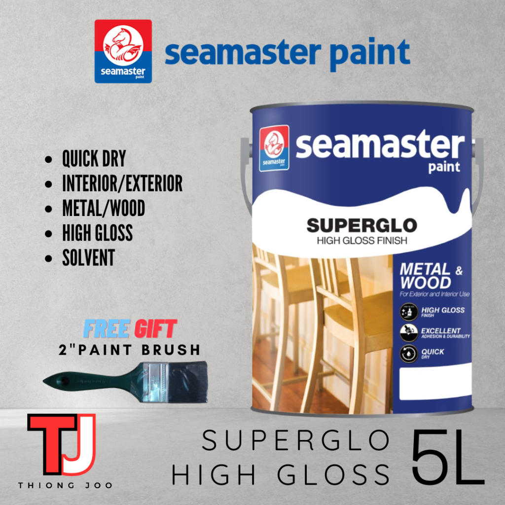 Seamaster Super Glo (5 Liter) High Gloss Finish Cat Minyak Wood Paint ...