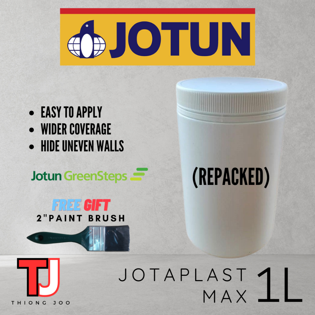 1L JOTUN JOTAPLAST MAX INTERIOR ACRYLIC EMULSION PAINT GOOD HIDING ...