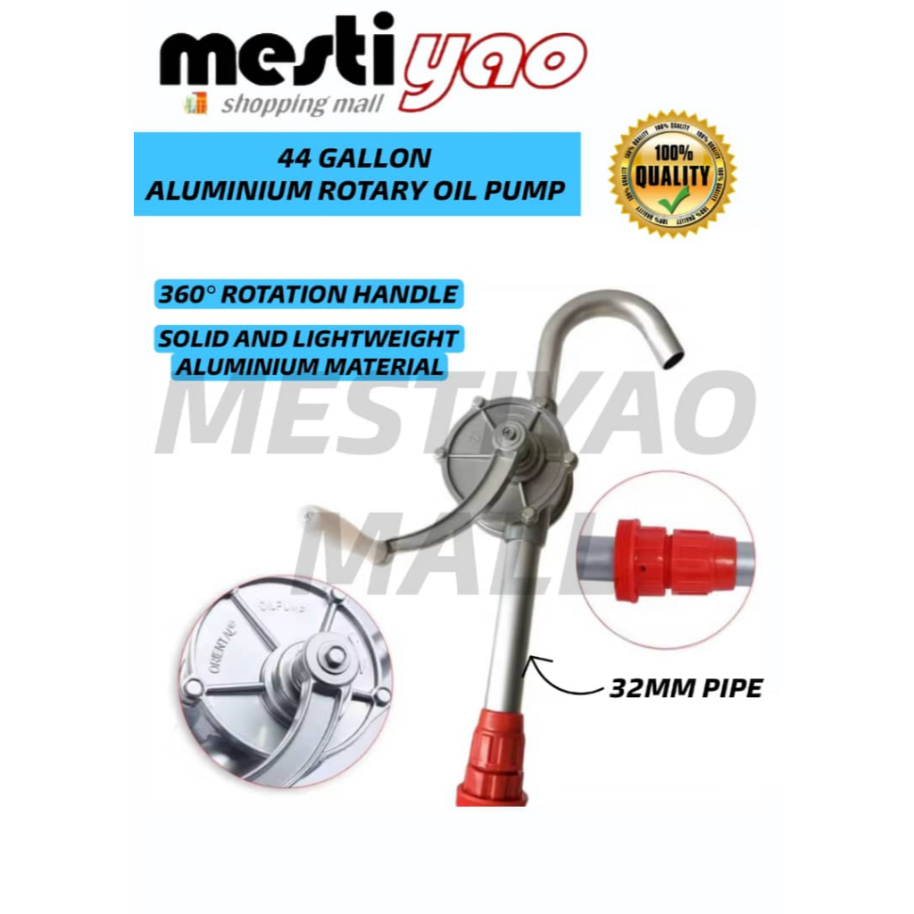 44 GALLON ALUMINIUM ALLOY SELF PRIMING ROTARY OIL PUMP/PAM MINYAK ...