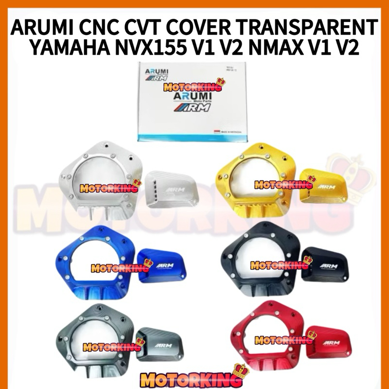 ARUMI CNC CVT COVER TRANSPARENT YAMAHA NVX155 V1 V2 NMAX V1 V2 PLUG N ...