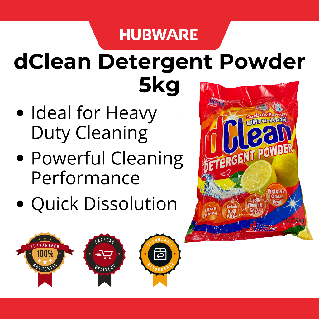 dClean Ultra Active Detergent Powder Industrial Soap Powder 5kg ...