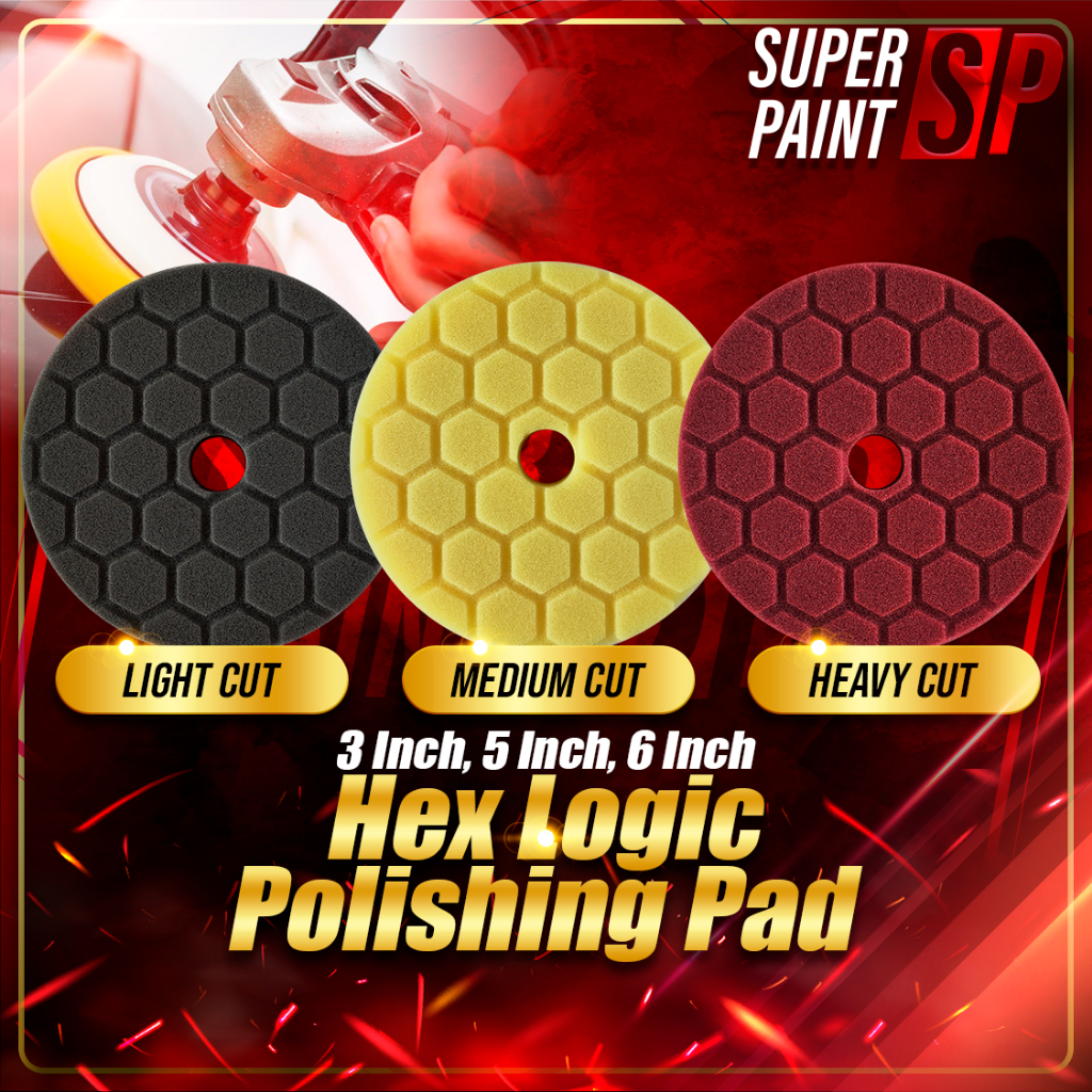 Hex Logic Polishing Pad 3/5/6 Inch Honeycomb Pattern Car Spong Buffing ...
