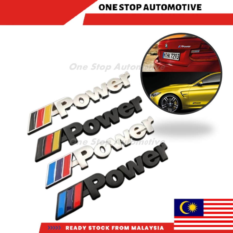 BMW M-Power 3D Metal Logo M-Performance Emblem Rear Tail Trunk Emblem ...