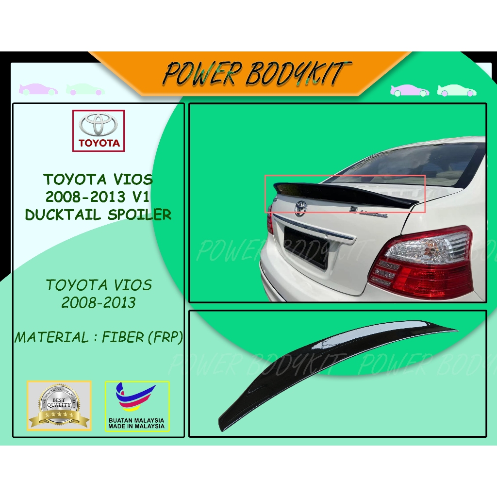 READY STOCK Toyota Vios 2008-2013 (NCP-93) V1 Ducktail Rear Spoiler ...