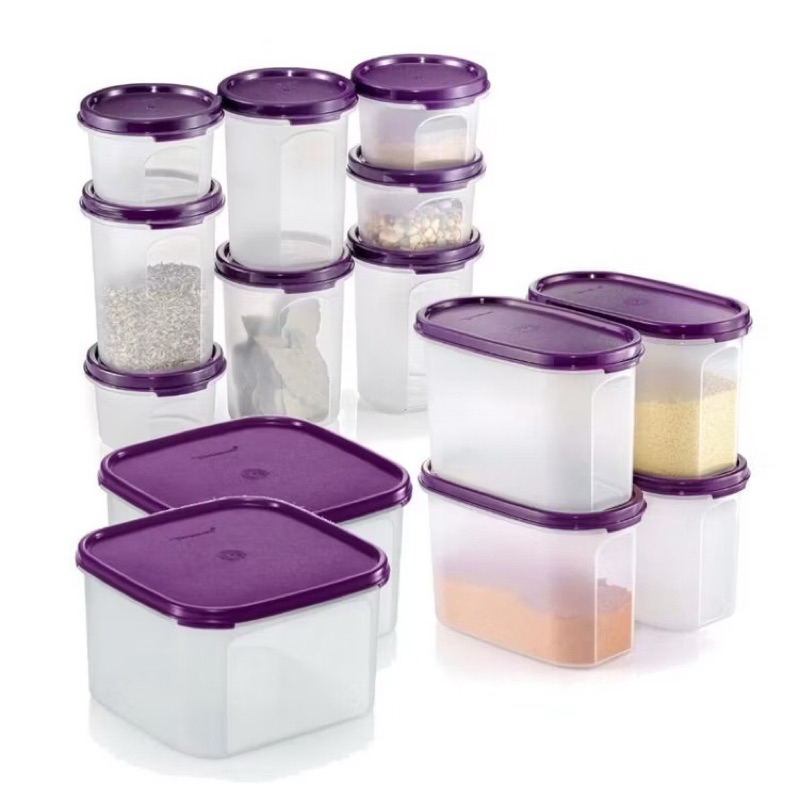 Tupperware Modular Mates Square 2.6L MM Square Mini Rectangular 1.9L ...