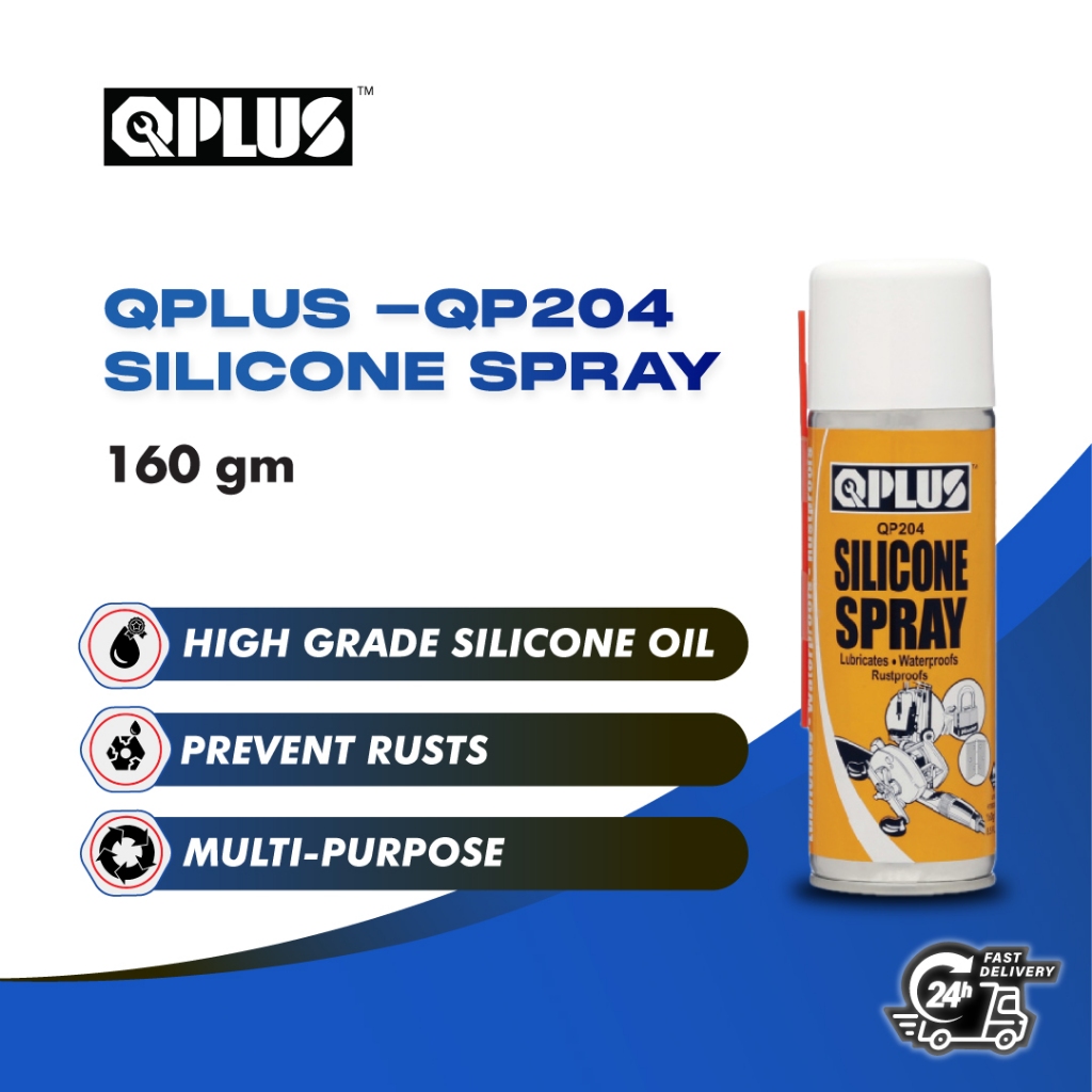 QPlus QP204 Silicone Spray (160g) | Multi-Purpose Dry Lubricant ...