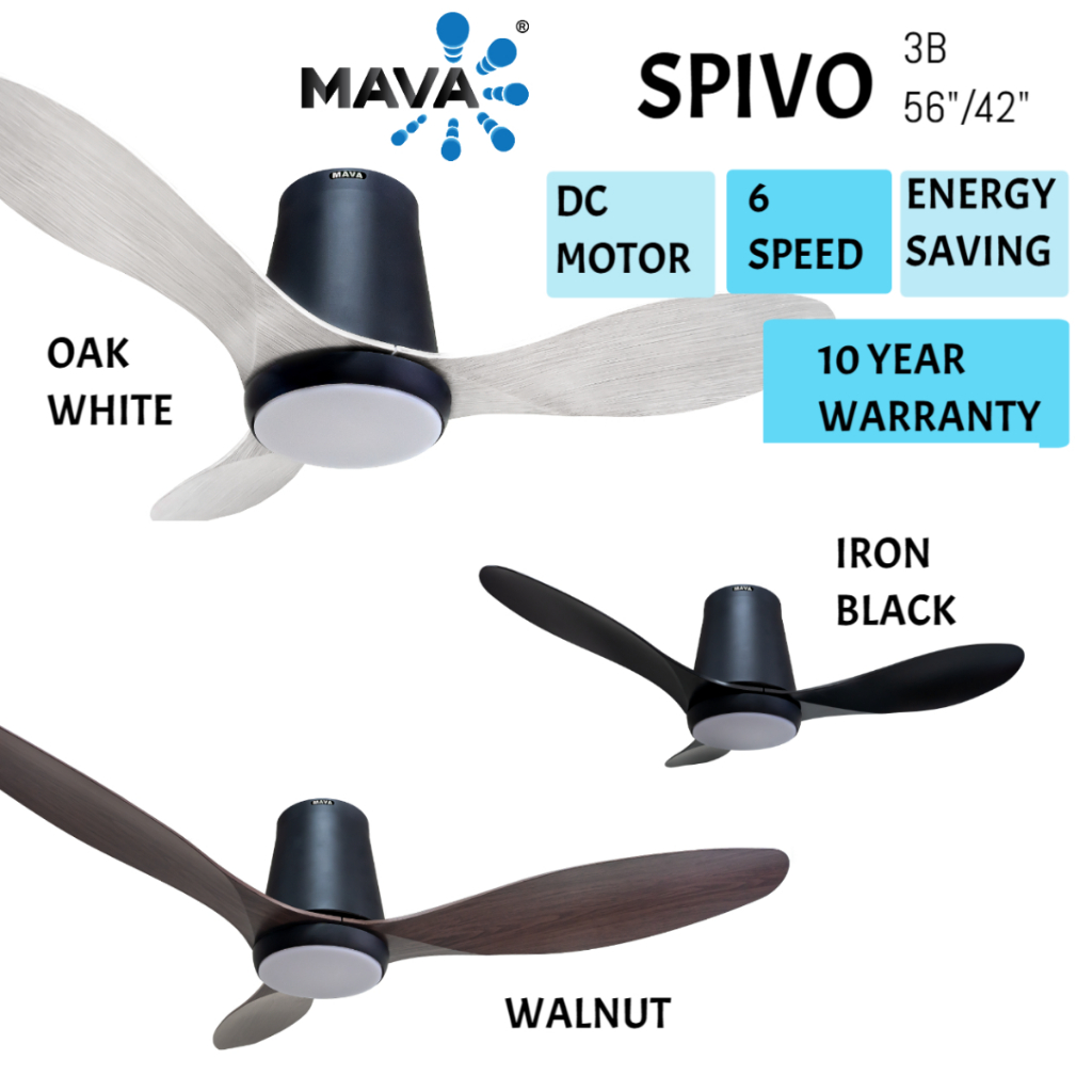 Mava Spivo 56 42 Inch Smart Ceiling Fan DC Motor 6 Speed Reverse Forward Wifi Smart Control ...