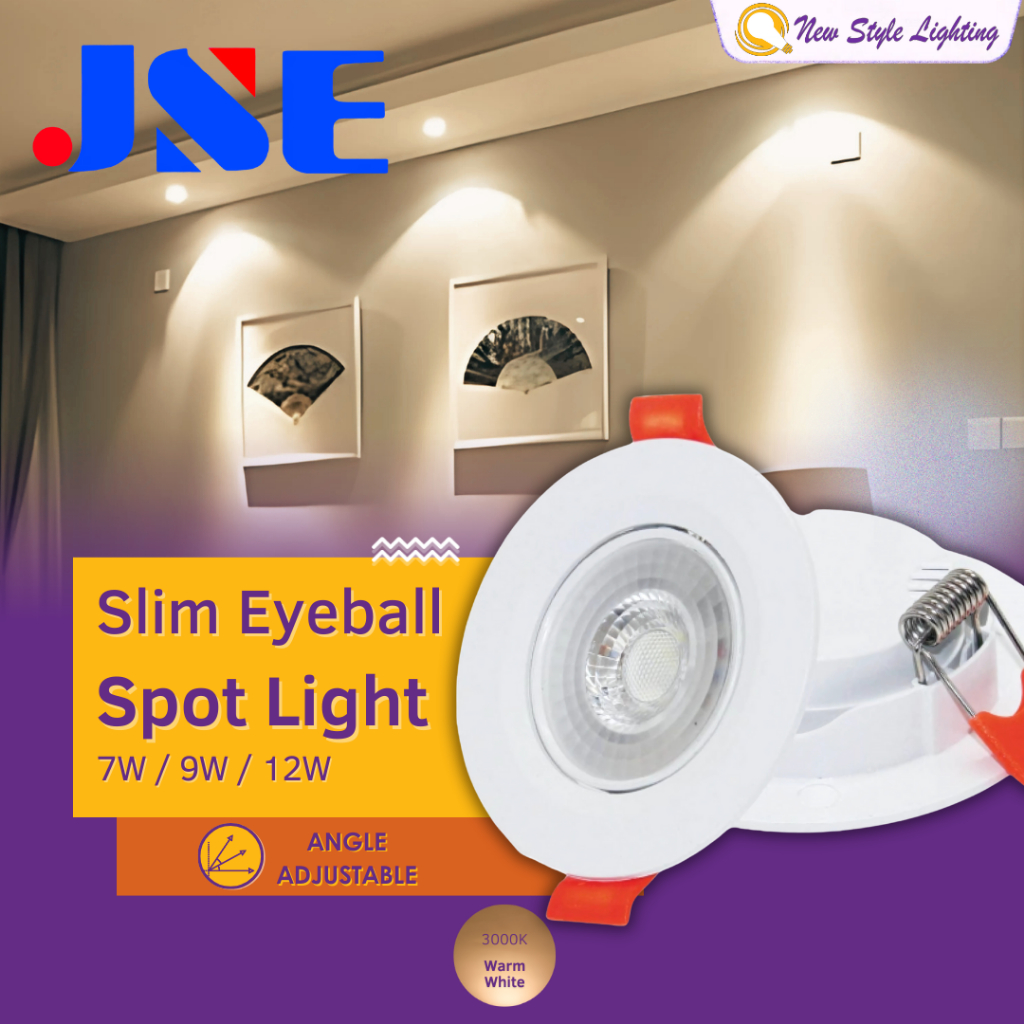 JSE 7W 9W 12W 3000K Yellow Warm White SIRIM Adjustable Ceiling Recessed ...